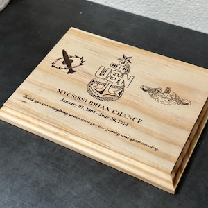 Laser Engraved Personalized US Navy Retirement Plaque - Handcrafted for ...