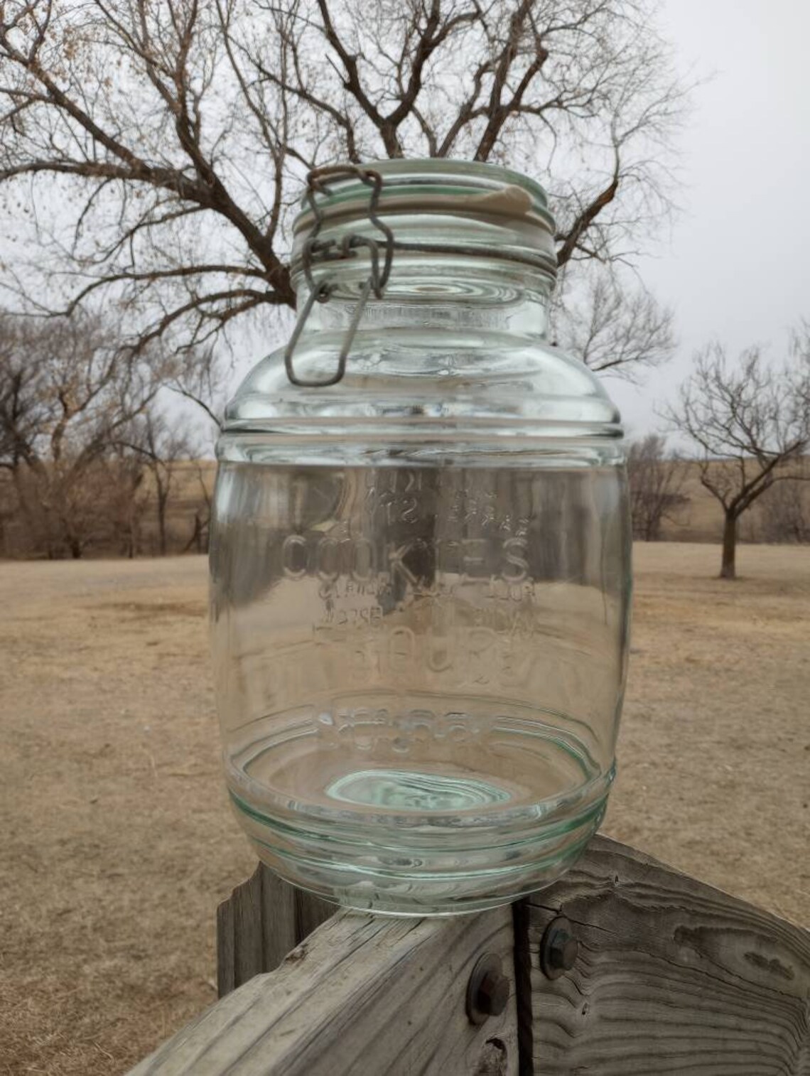 Omniaomnibususa Vintage Cracker Barrel 3 Quarts Clear Glass Full Value ...