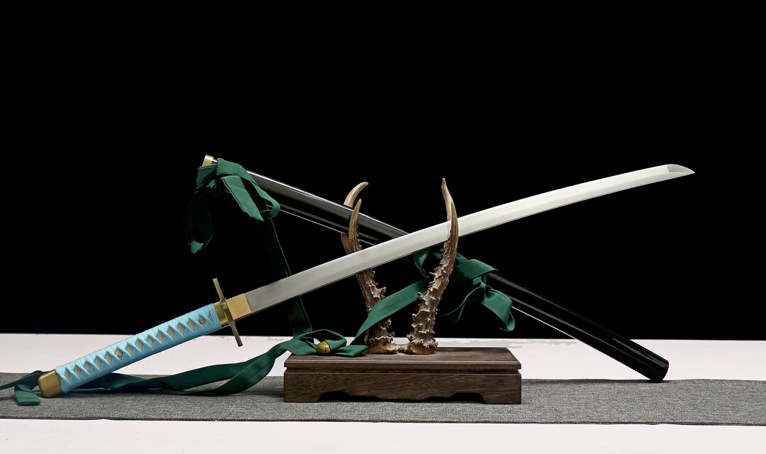 Real Anime Cosplay Blue Green Ice Katana Sword - Etsy