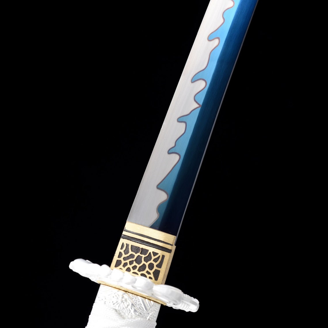 Handmade Japanese Wakizashi Sword High Manganese Steel With Blue Blade ...