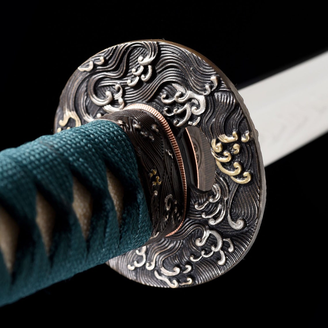 Handmade Japanese Katana Sword With T10 Steel Clay Tempered Real Hamon ...