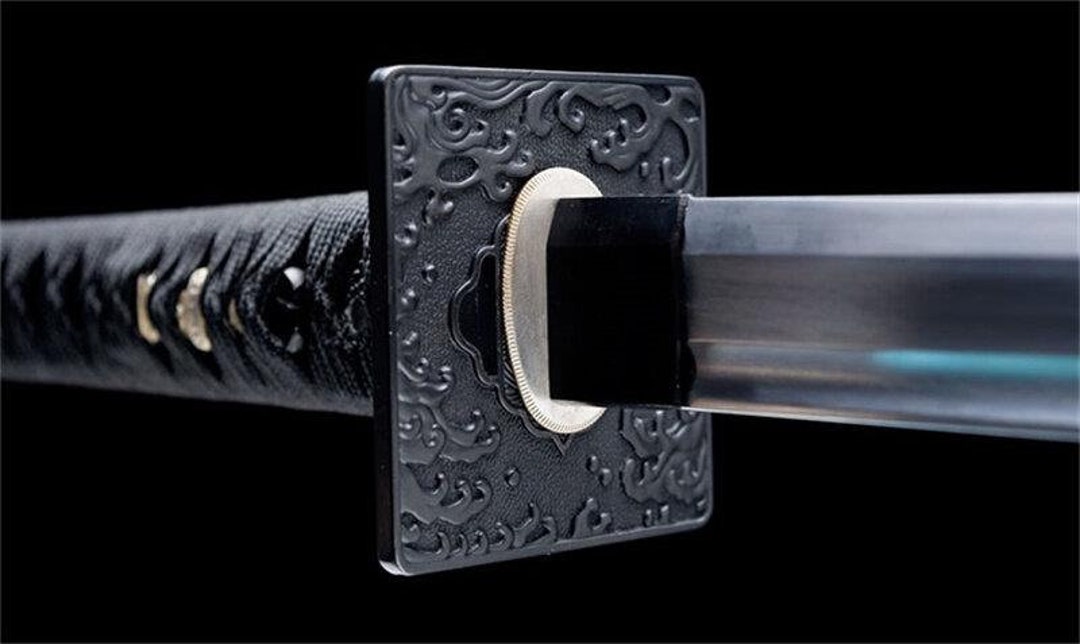 Hand Made High Quality T10 Steel Ninjato Black Orange Wave - Etsy