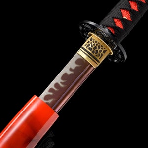 Handmade Samurai Ninjato Sword 1060 Carbon Steel With Red Blade - Etsy