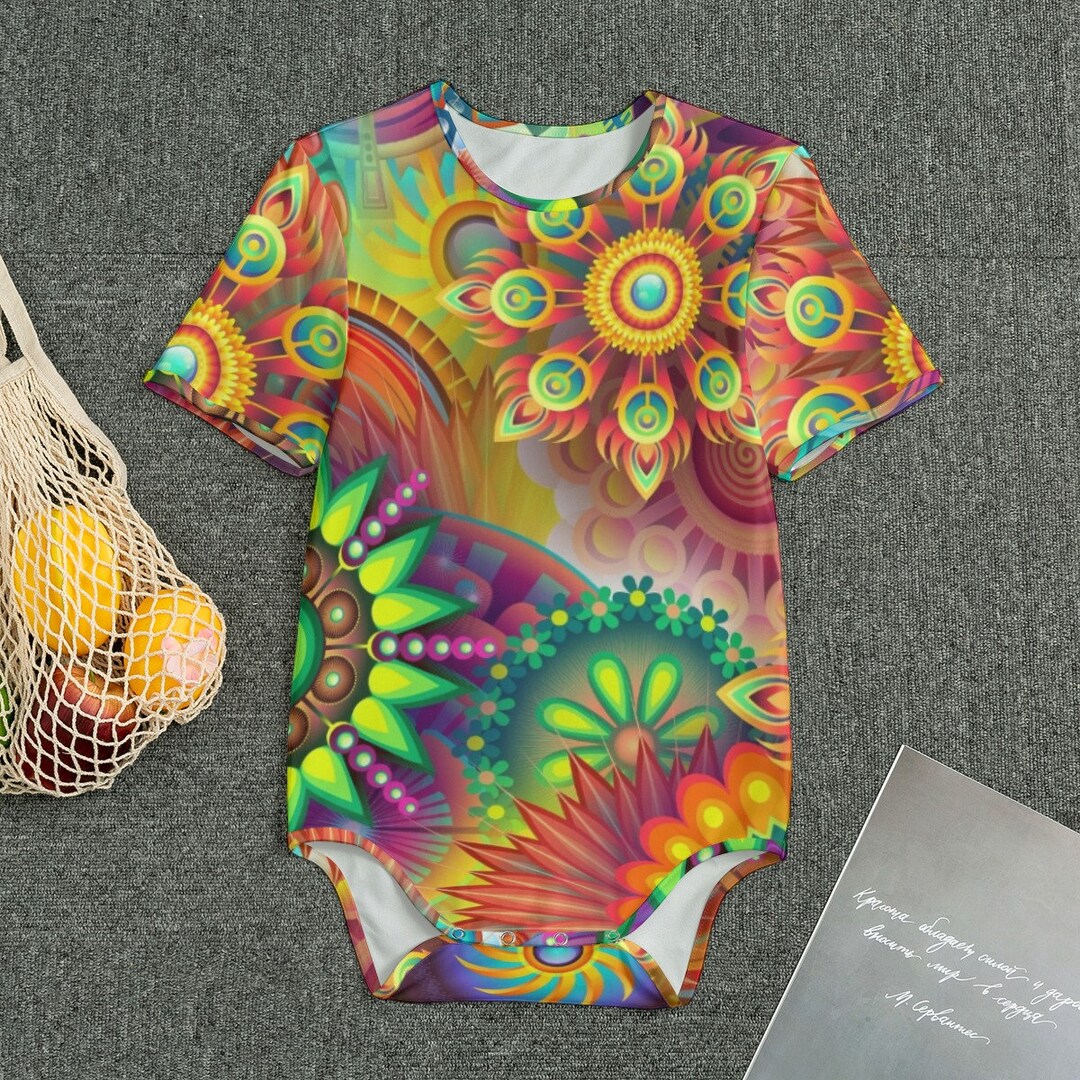 ABDL Adult Onesie Psychedelic Gears - Etsy