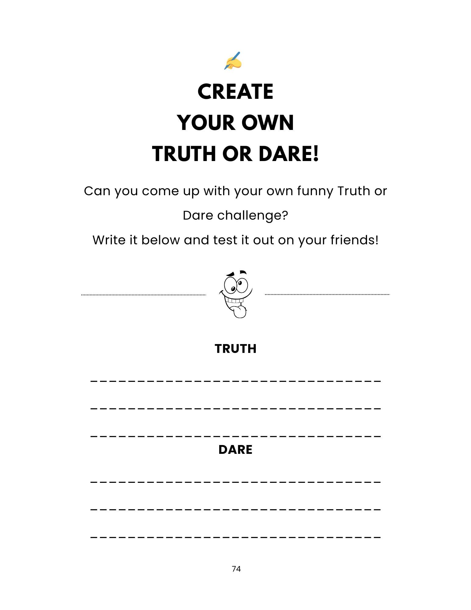 Printable Truth or Dare Game for Kids – Clean & Funny Challenges – Ages ...