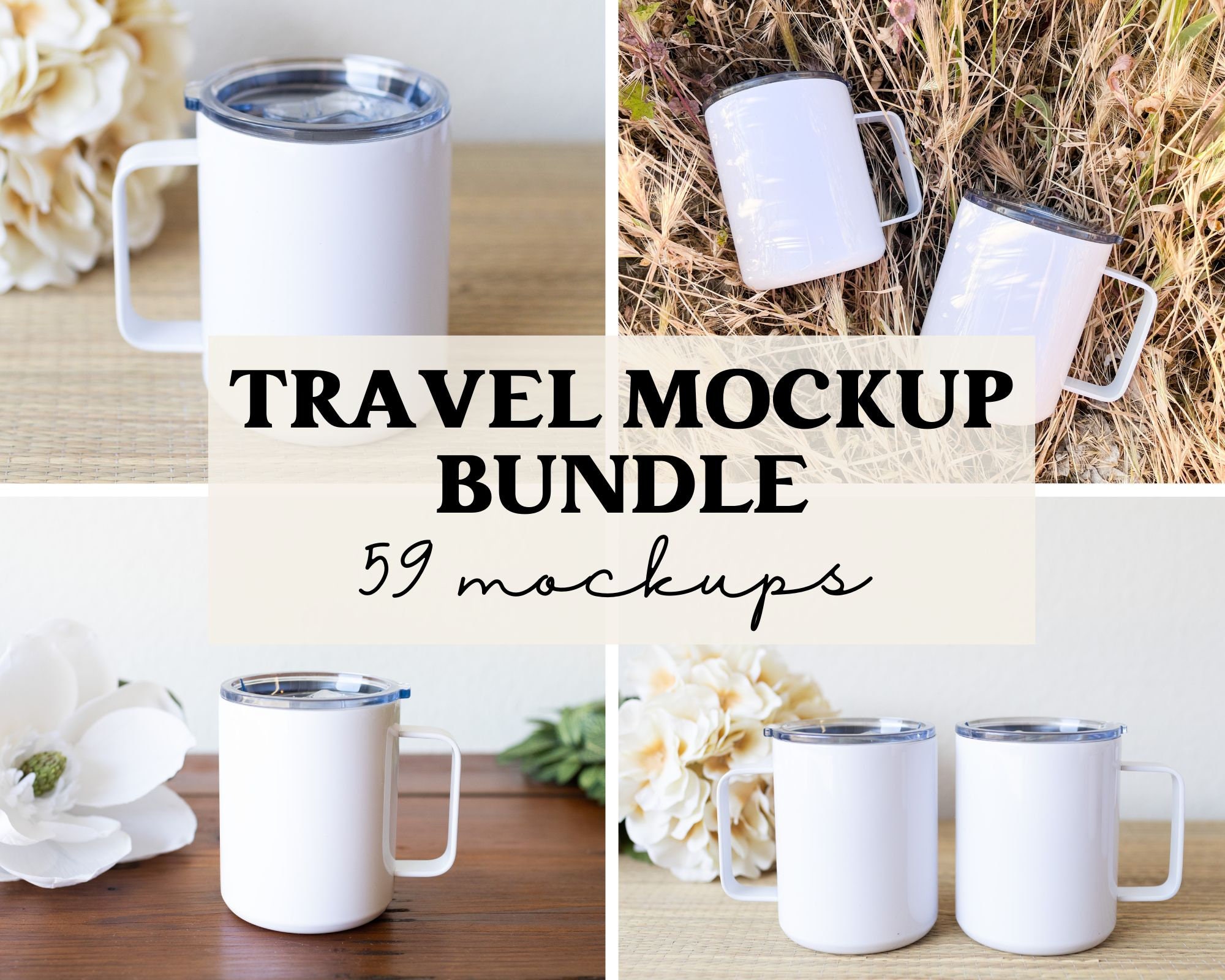 10 Oz Travel Mug Mockup Bundle Stainless Steel Mug Mockup Insulated ...