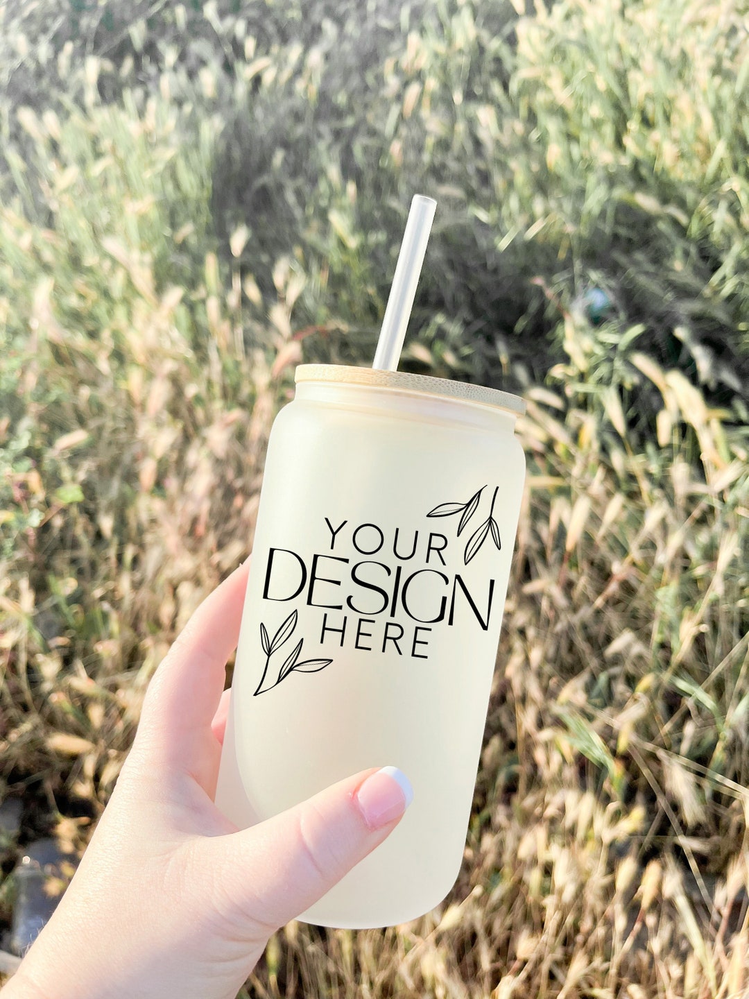 16oz Libbey Glass Can Mockup, Glass Beer Can Mock-up, Libby Mockup ...