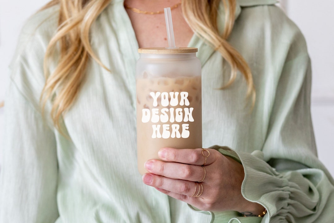 16oz Libbey Glass Can Mockup, Glass Beer Can Mock-up, Libby Mockup ...