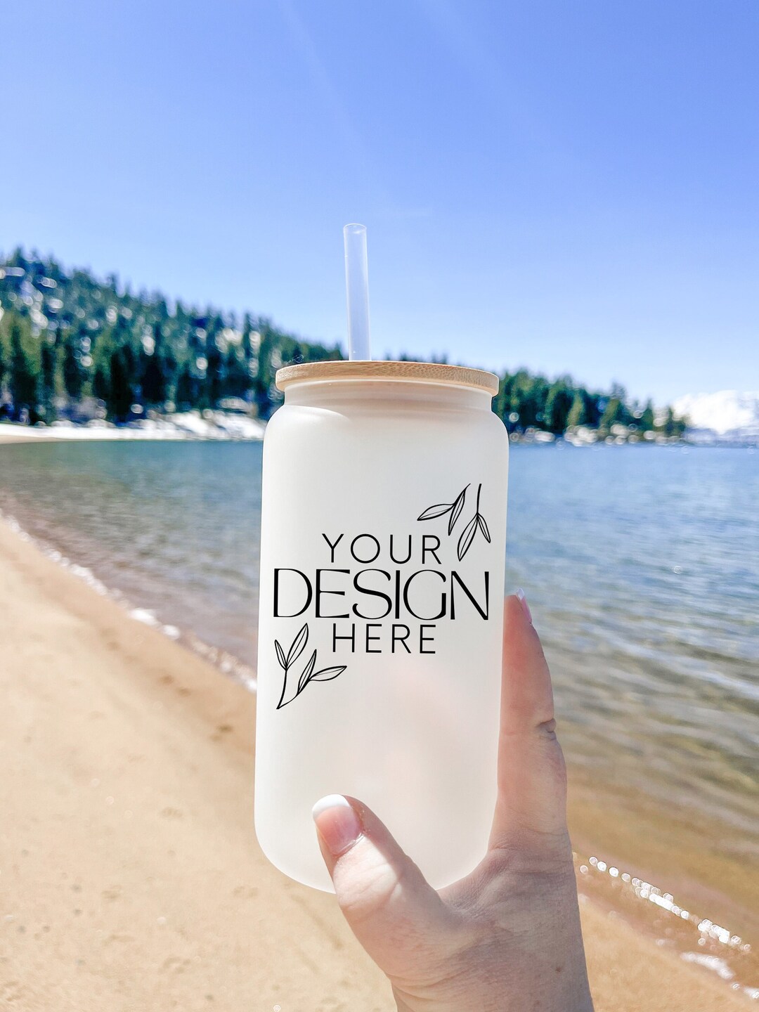 16oz Libbey Glass Can Mockup, Glass Beer Can Mock-up, Libby Mockup ...
