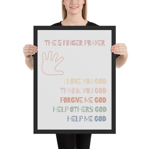 Five Finger Prayer Nursery Framed Poster Teach Kids to Pray Sign ...