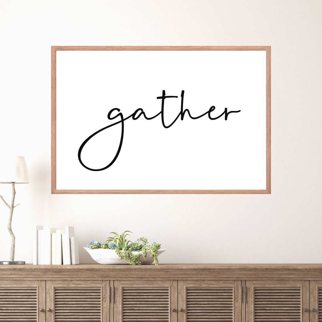 Framed Farmhouse Gather Sign Living Room Sign Farmhouse Sign Rustic ...