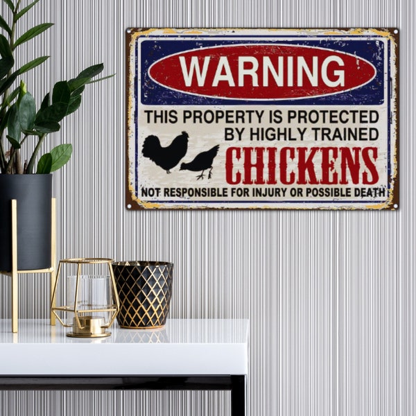 Chicken Warning Sign - Etsy