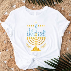 Hanukkah Menorah T-shirt, Chanukah Shirt, Festival of Lights Shirt ...