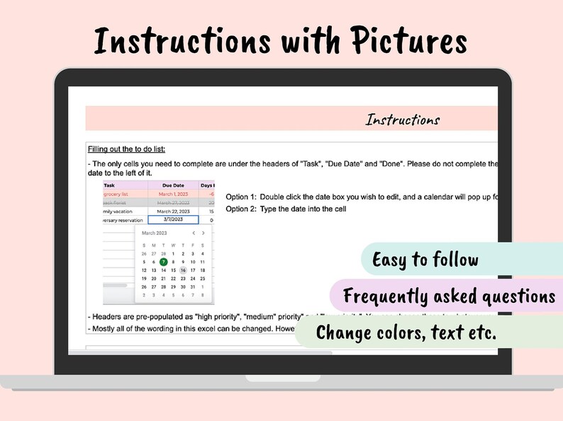 To Do List Task List Google Sheets Template Editable Checklist Priority ...