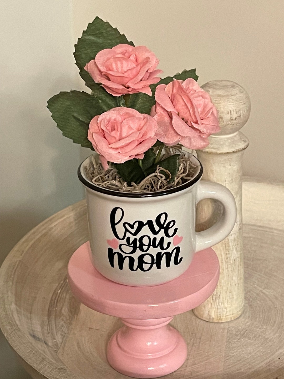 Mother's Day Mini Ceramic Cup With Roses, Mother's Day Gift, Tiered ...
