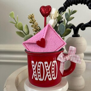 Valentines Tiered Tray Decor, Mini Floral Mug Be Mine, Tiered Tray ...