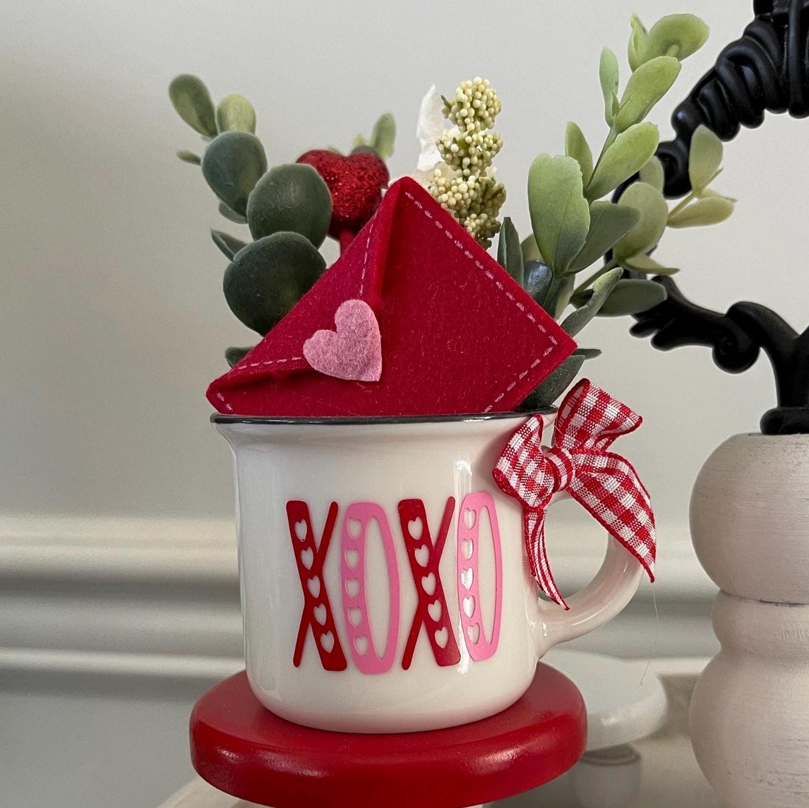 Valentines Tiered Tray Decor, Mini Floral Mug Be Mine, Tiered Tray ...
