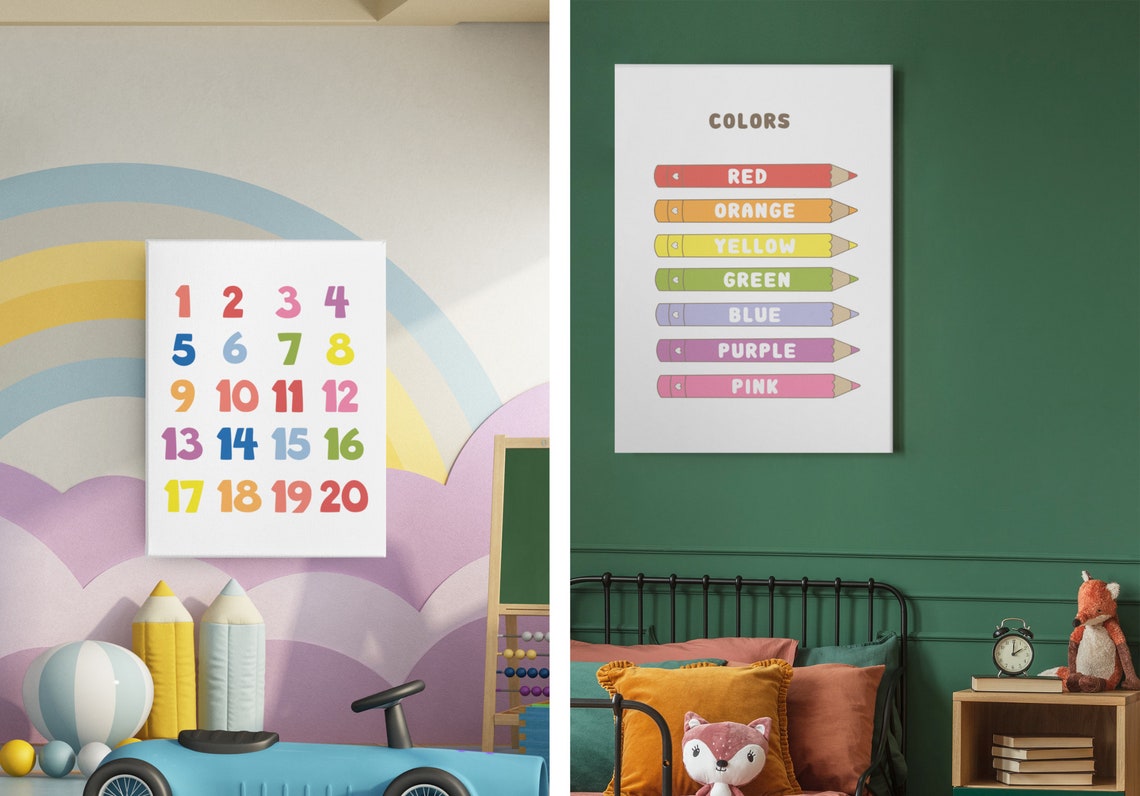 Set of 12 Educational Posters, Classroom Decor, Homeschool Printable ...