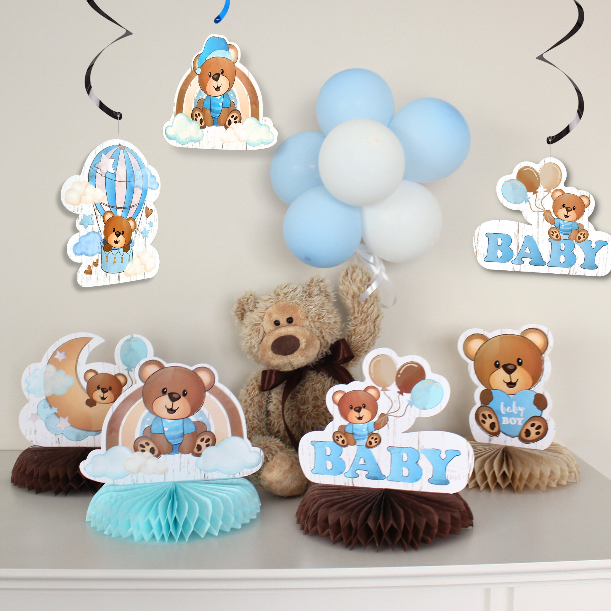 Bear Centerpieces for Tables Bear Honeycomb Centerpiece Baby Shower ...