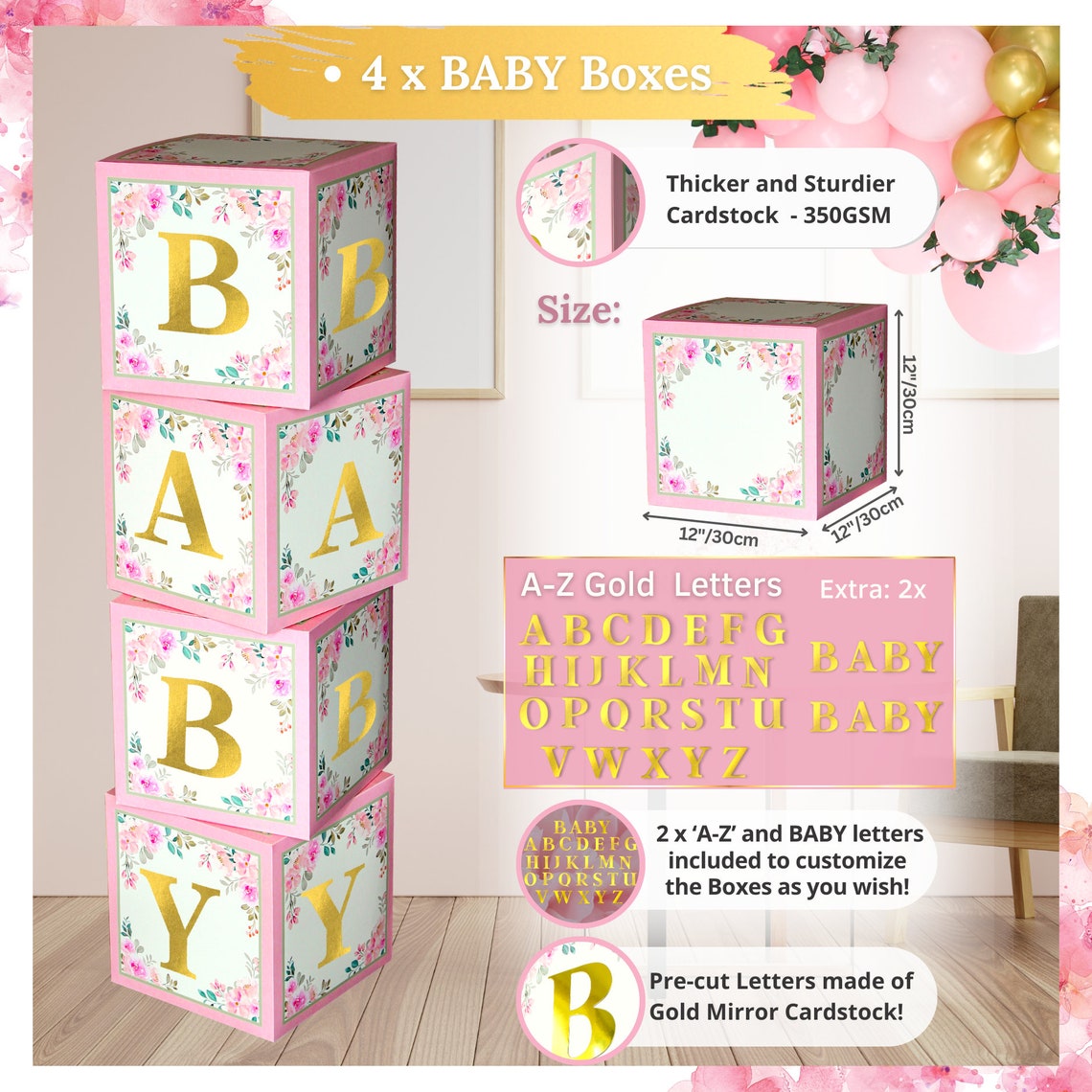 Baby in Bloom Baby Shower Decorations for Girl Balloon Arch Garland ...