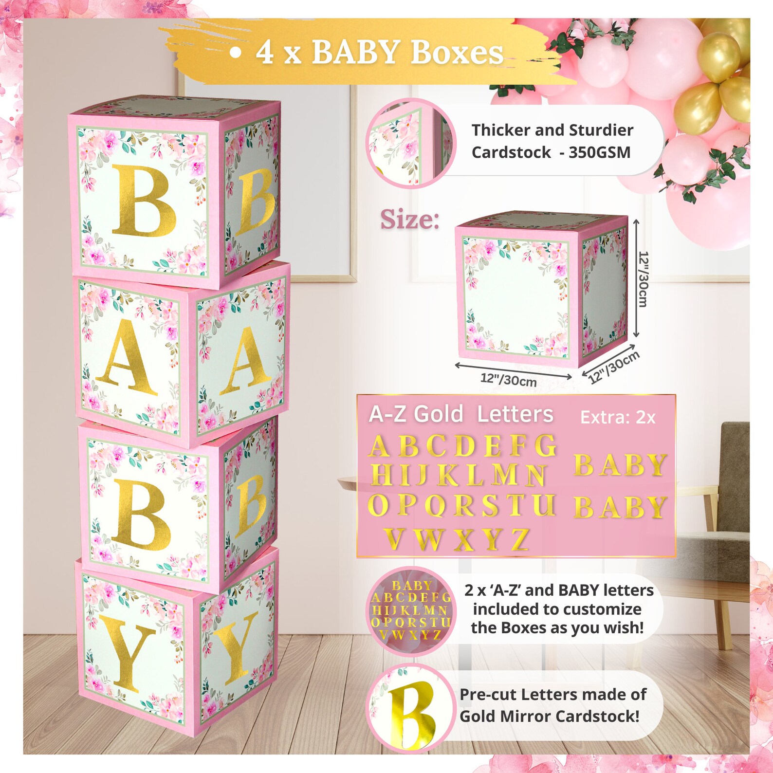 Baby in Bloom Baby Shower Decorations for Girl Balloon Arch Garland ...