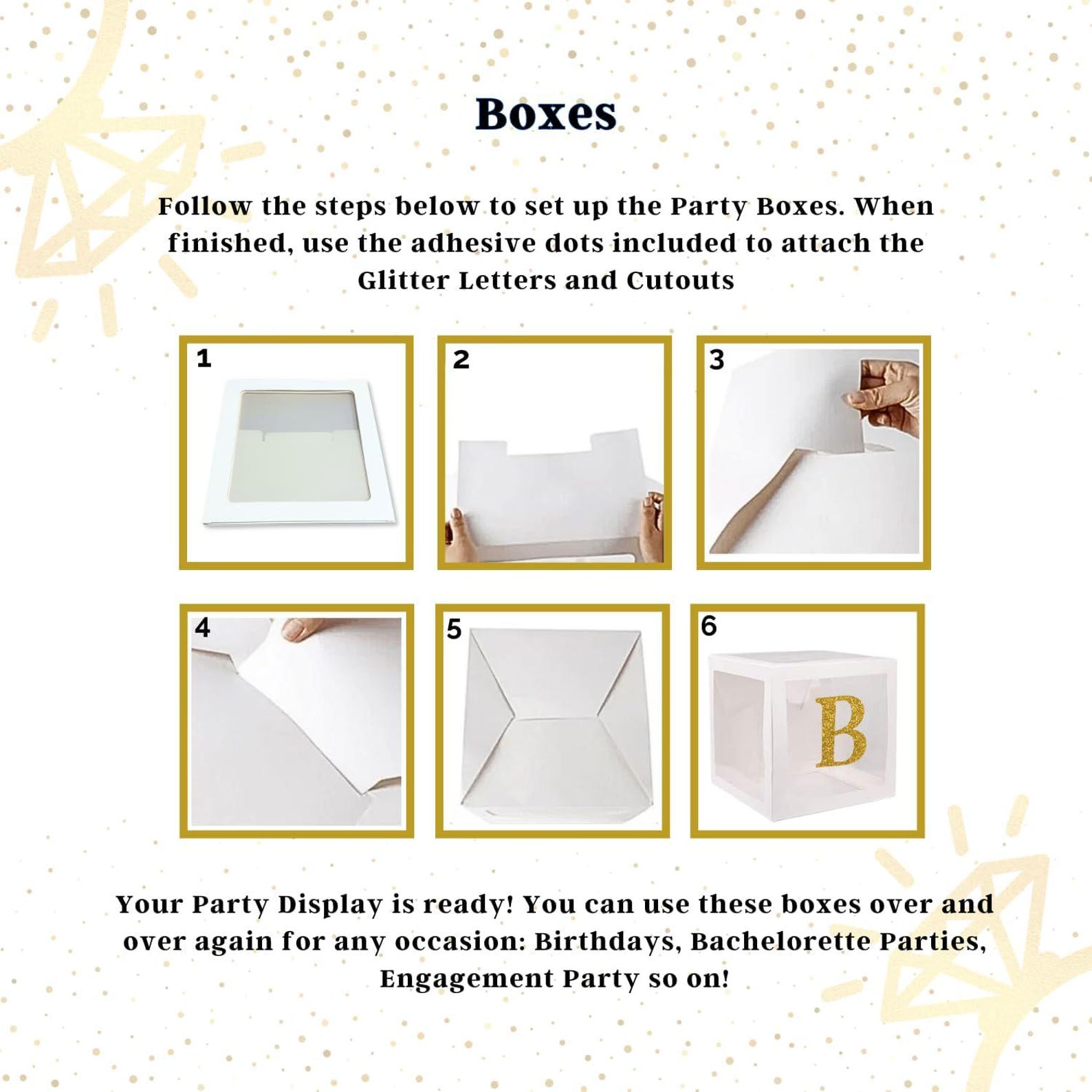 Engagement Party Decorations, Gold and White Bridal Decorations, He ...