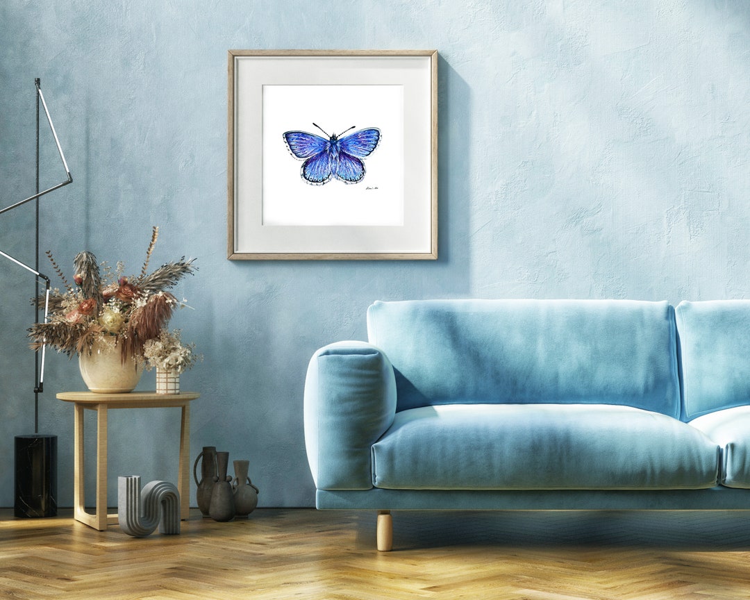 The Xerces Blue Butterfly Original Watercolour Painting - Etsy Canada