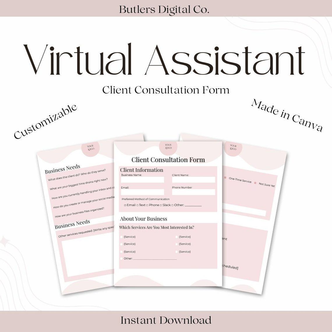 Client Consultation Form Template for Virtual Assistants (editable ...