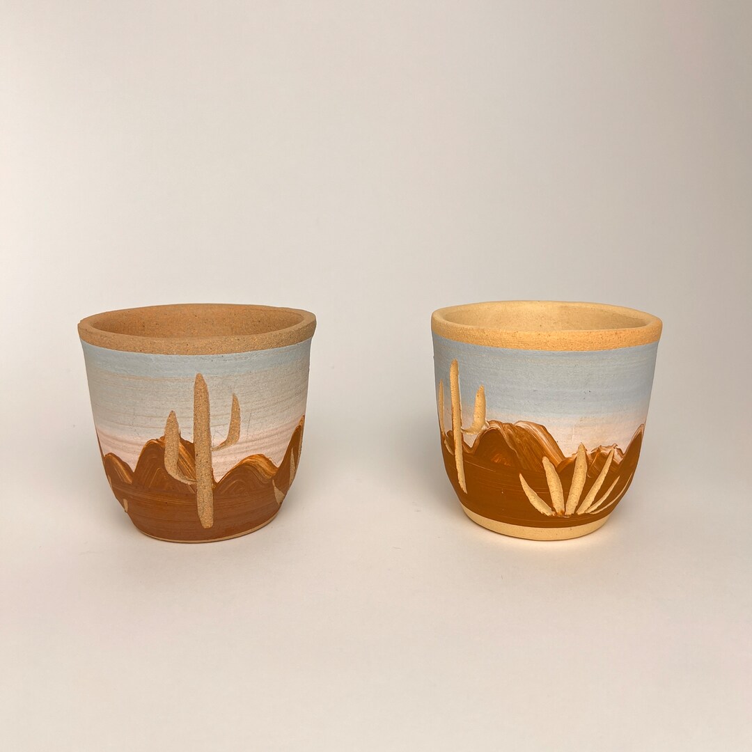 Vintage 1990s Pair of Gordon Pottery Southwestern Inspired - Etsy