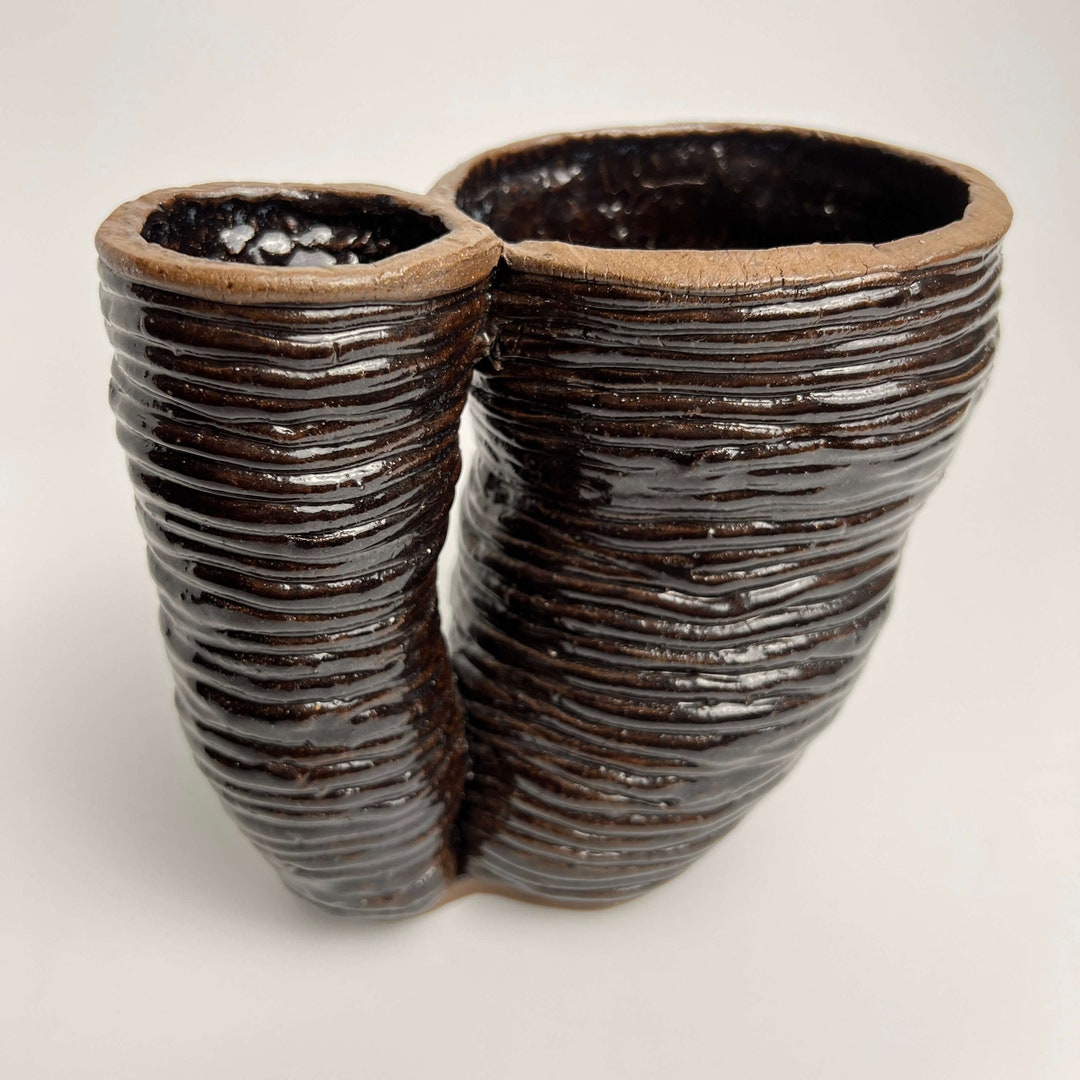 Studio Pottery Coil Ceramic Double Planter - Etsy