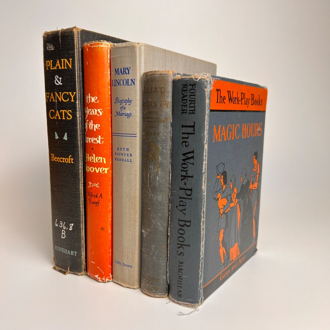 Vintage 1930s Through 1970s Lot of Books. Set of 5. - Etsy
