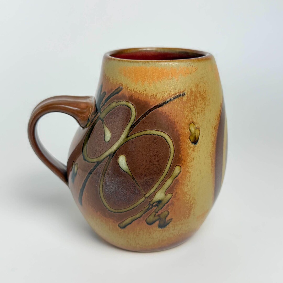 Studio Pottery Abstract Kidney Shaped Ceramic Coffee Mug by James ...
