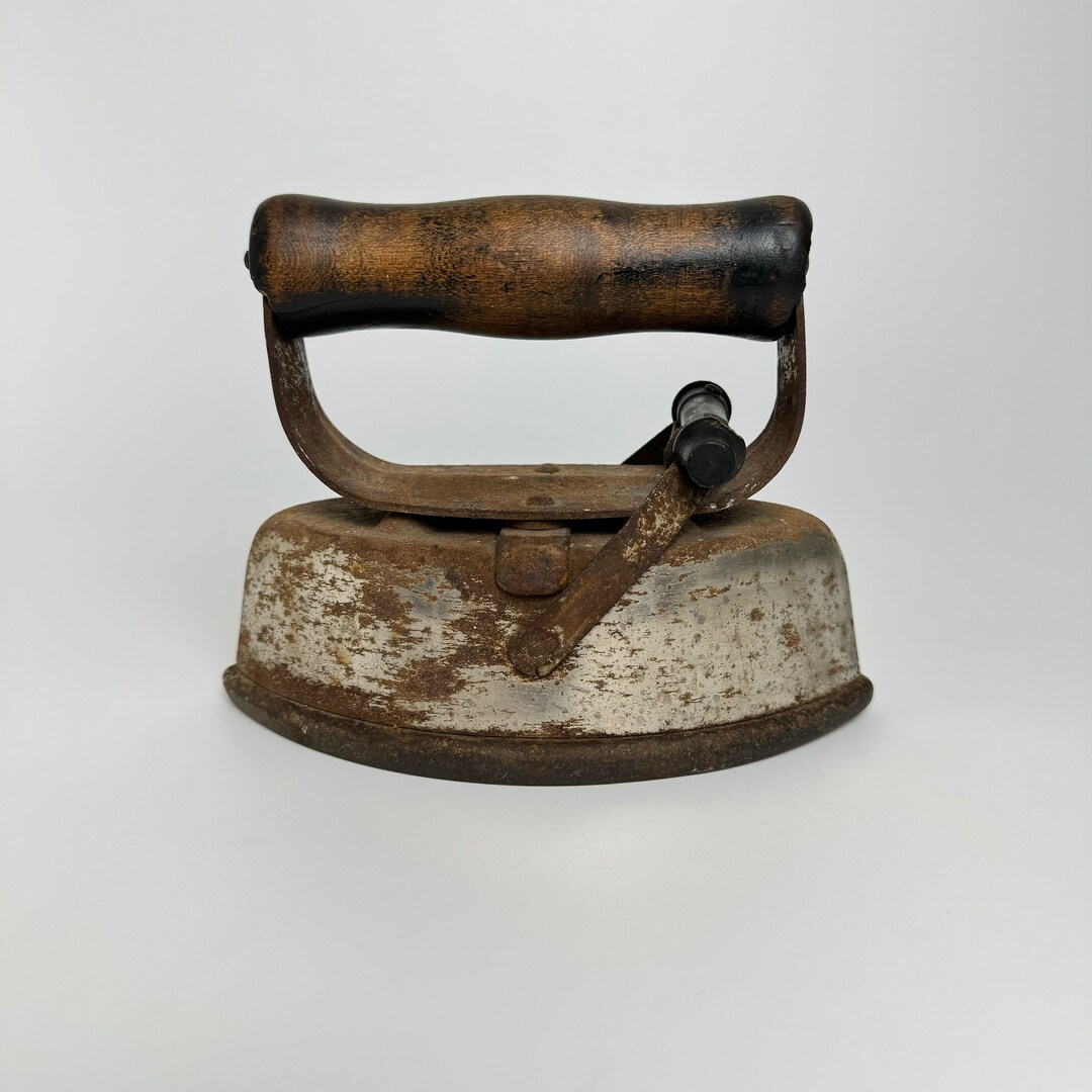 Antique 1900’s A. Sad Iron With Wooden Handle. - Etsy