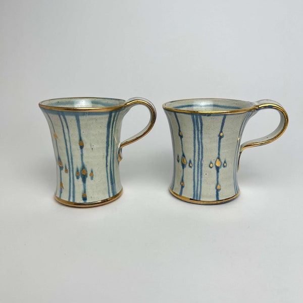 Blue and Gold Mug - Etsy