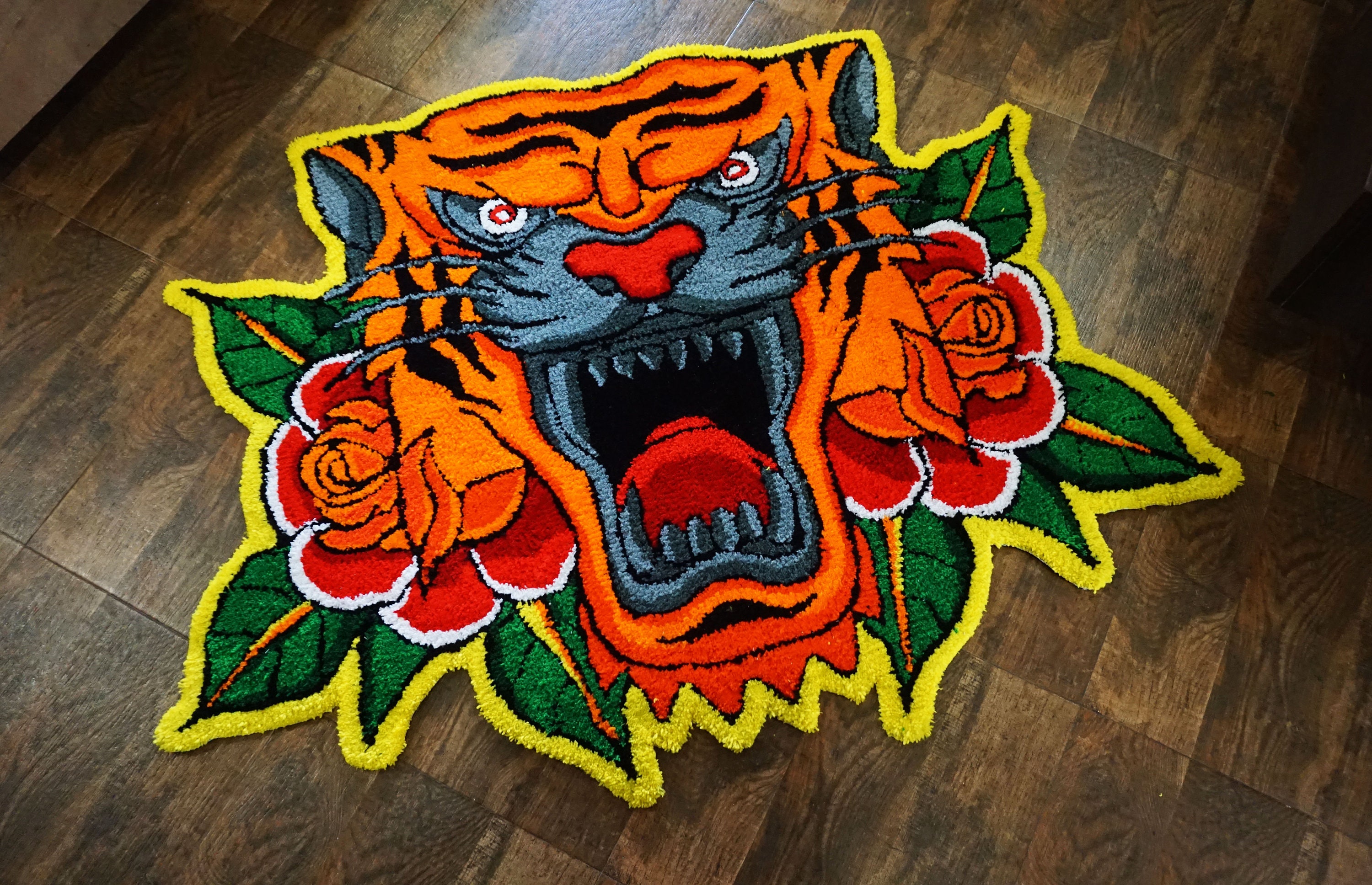 Tiger Head/roaring Tiger Head/custom Tiger Rug /tattoo Inspiration ...
