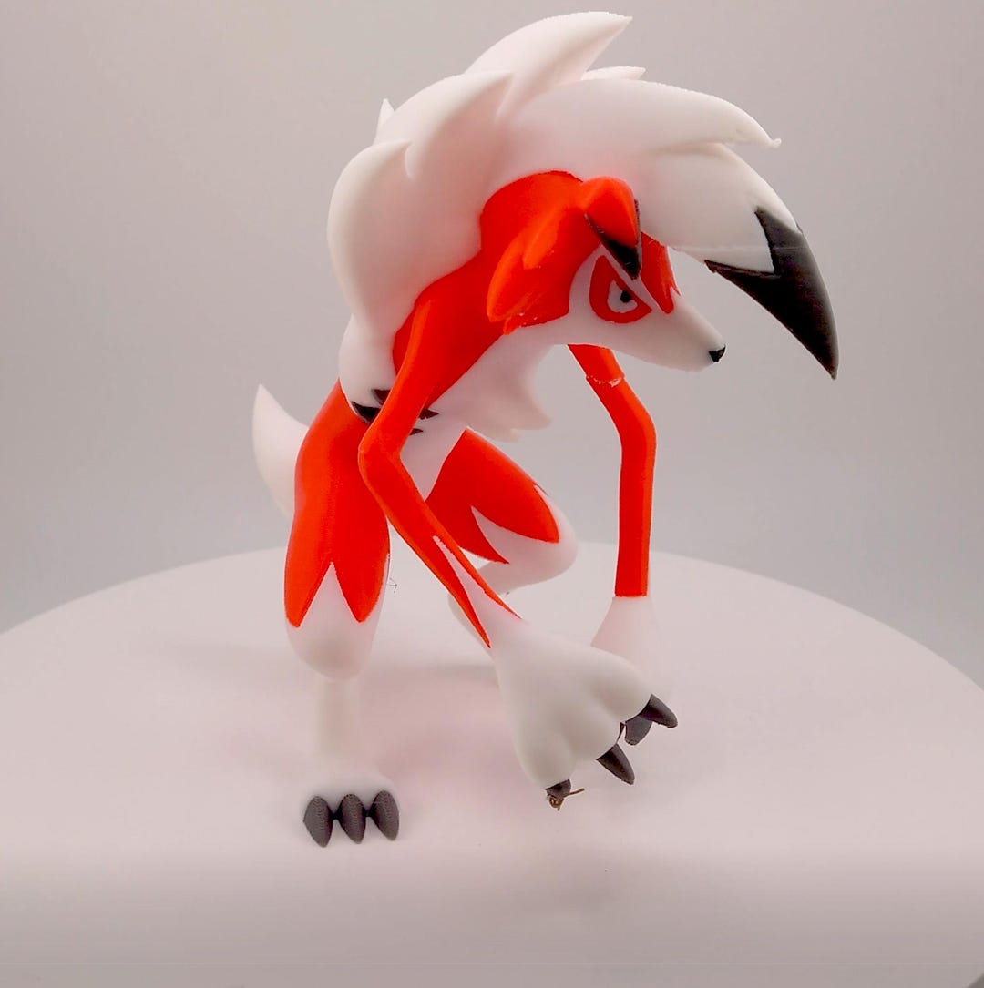 LYCANROC MIDNIGHT Figurine Model Multiple Sizes Fully Colored or ...