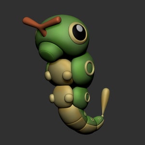 CATERPIE Figurine Model Multiple Sizes Fully Colored or Uncolored - Etsy