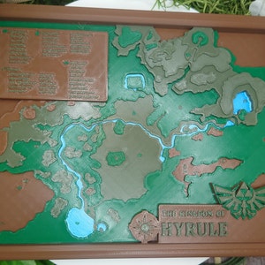 Map of Hyrule Fully Colored Custom Sizes With Landmarks and 3D Depth ...