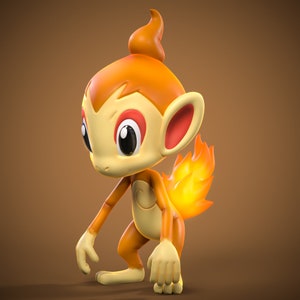 CHIMCHAR Figurine Model Multiple Sizes Fully Colored or Uncolored - Etsy