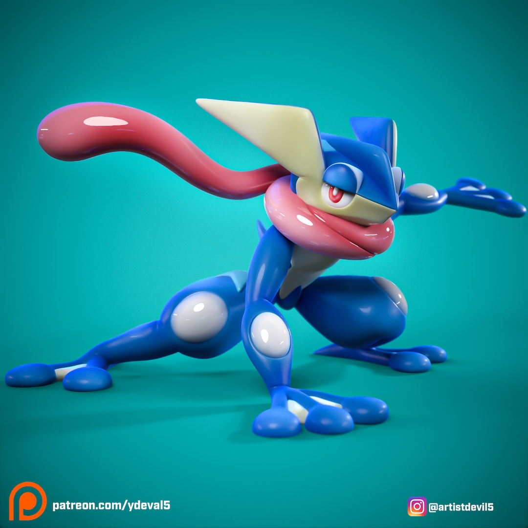 GRENINJA Figurine Model Multiple Sizes Fully Colored or Uncolored - Etsy