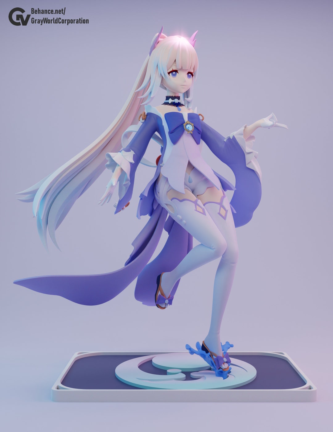 Sangonomiya Kokomi Genshin Impact Model Figure Fully Colored or DIY Unpainted Custom Sizes and ...