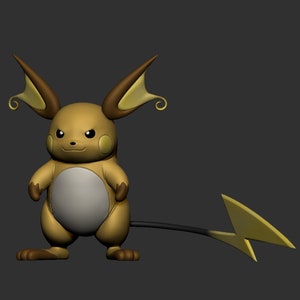 RAICHU Figurine Model Multiple Sizes Fully Colored or Uncolored - Etsy
