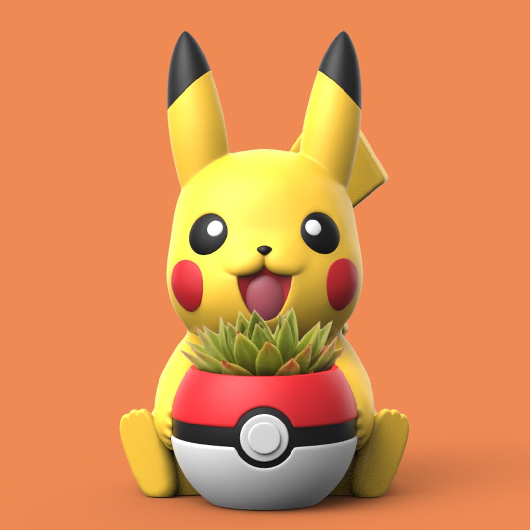 PIKACHU PLANTER Figurine Model Multiple Sizes Fully Colored or ...