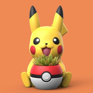 PIKACHU PLANTER Figurine Model Multiple Sizes Fully Colored or ...