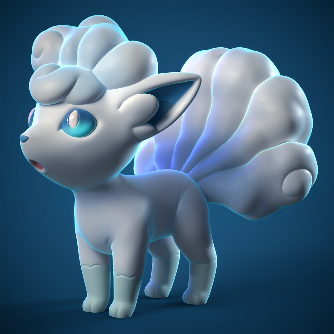 ALOLAN VULPIX Figurine Model Multiple Sizes Fully Colored or Uncolored ...