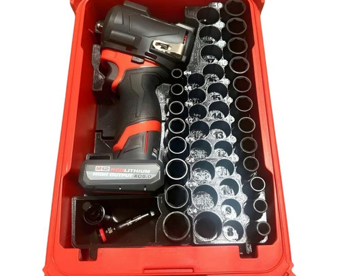 Milwaukee Shockwave 3/8" Impact Deep Well Socket Tray Organizer - Etsy