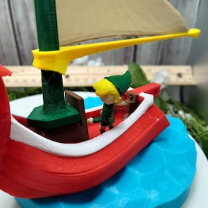 Wind Waker Boat Figurine: Red Lion Link Collectible With Wave Stand - Etsy