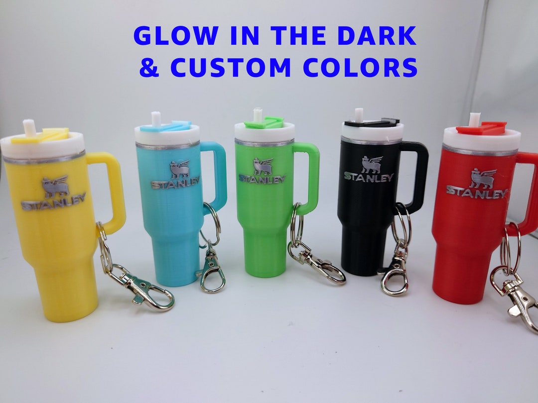 Mini Stanley Cup Tumbler Keychain Custom Colors Glow in the Dark Clip ...