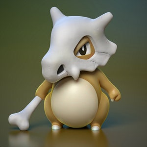 CUBONE Figurine Model Multiple Sizes Fully Colored or Uncolored - Etsy
