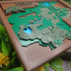 Map of Hyrule Fully Colored Custom Sizes With Landmarks and 3D Depth ...